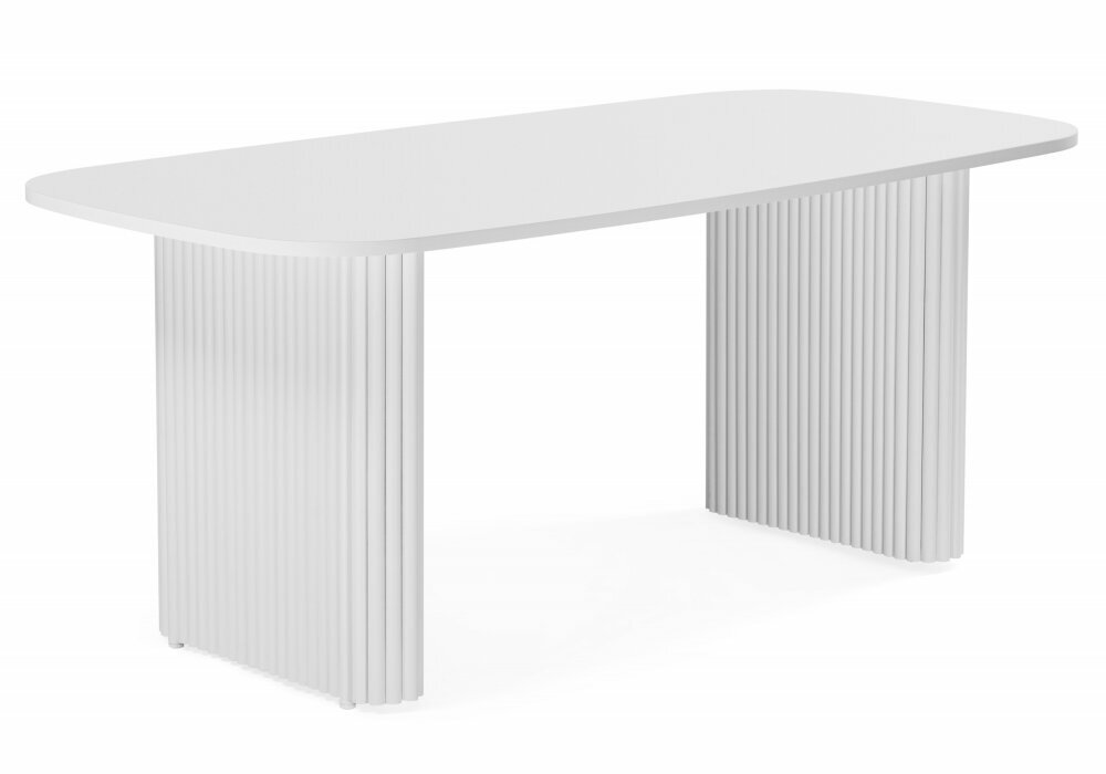 Стол деревянный Бавария woodville белый, дерево и металл, прямоугольная столешница