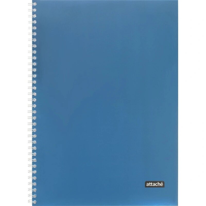 Бизнес-тетрадь А4 96л Attache Metallic Синий клетка, греб, картон, фольга