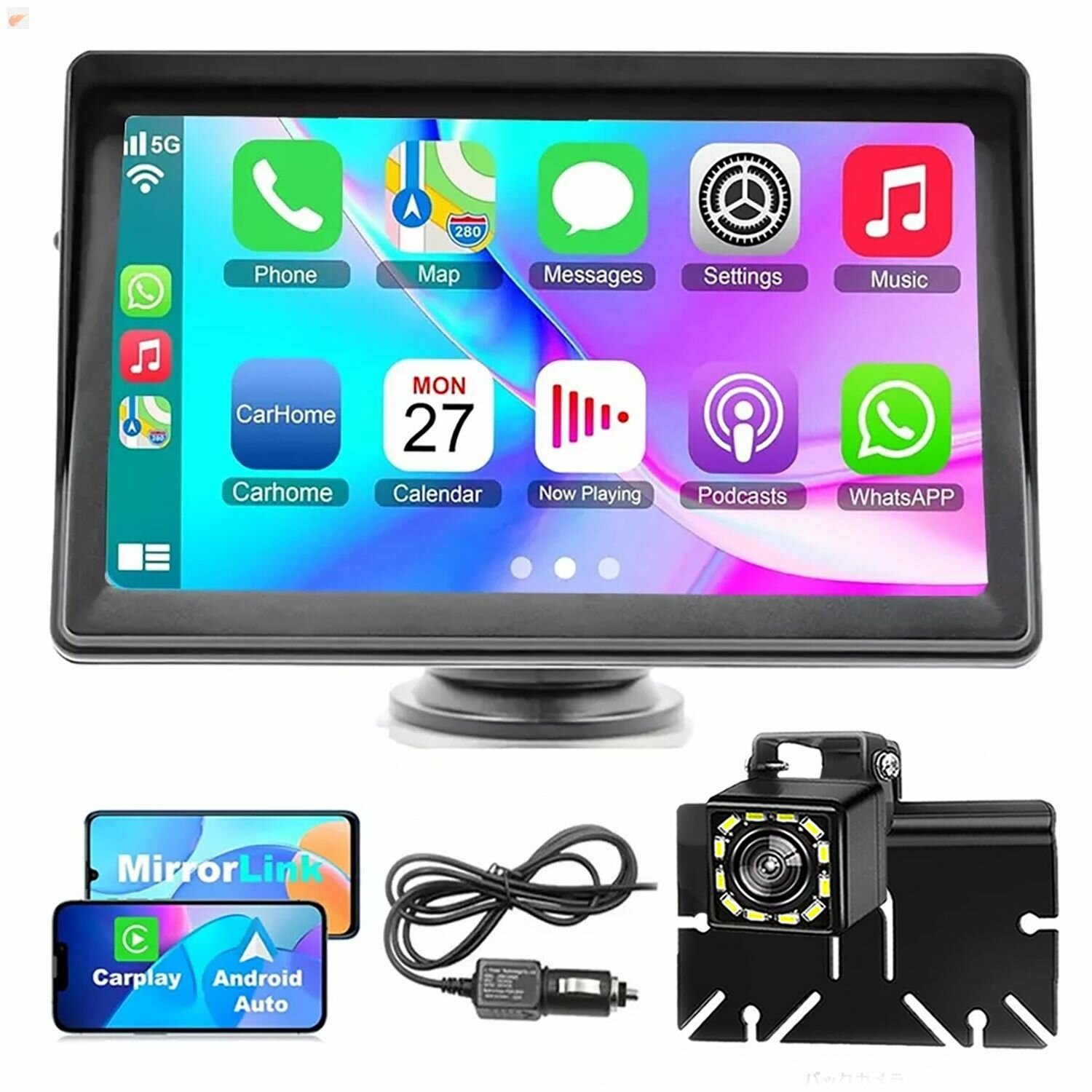 Портативное беспроводное автомобильное радио Apple Carplay, автомобильный мультимедийный плеер Android Auto, 1080P IPS, 7 "Mp5-радио, bluetooth