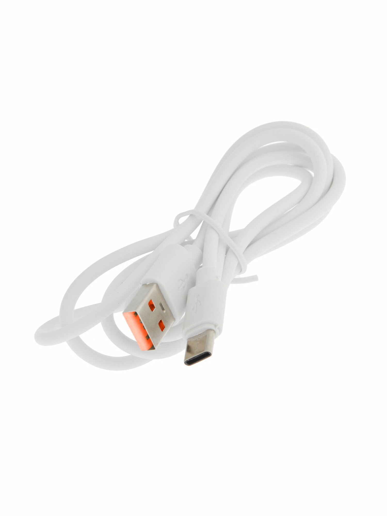 Кабель Luazon, Type-C - USB, 2 А, 1 м, белый, разъём мобильного устройства: type-c — фото 1