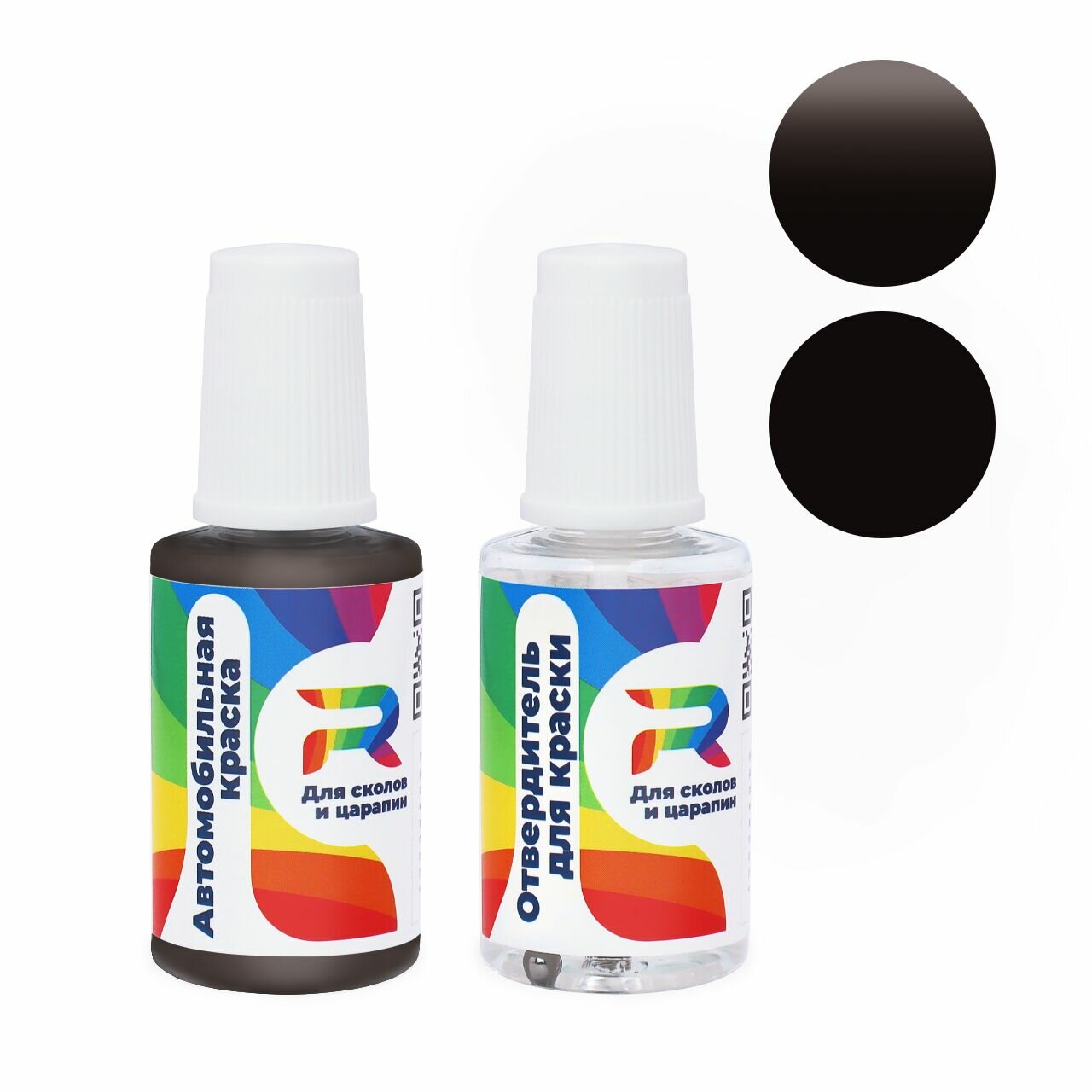 Подкраска для сколов и царапин авто RAL 8019 - Graubraun (Акриловая краска, Солид, Коричнево-серый) с кисточкой