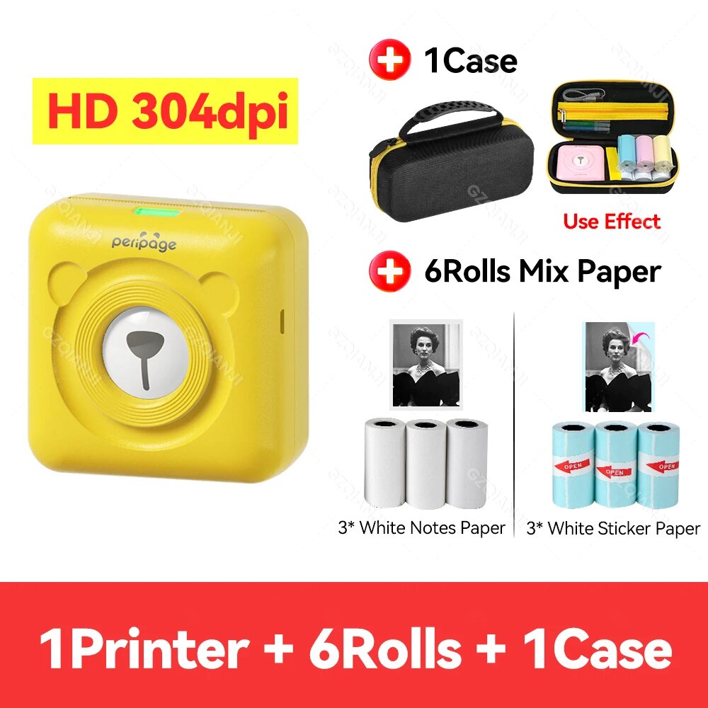 Термопринтер Peripage A6 желтый YE 1Case 3WH3STK