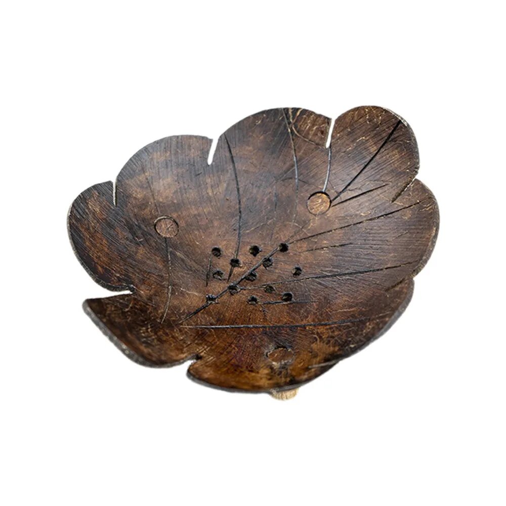 Мыльница из дерева в форме листа, цвет leaf