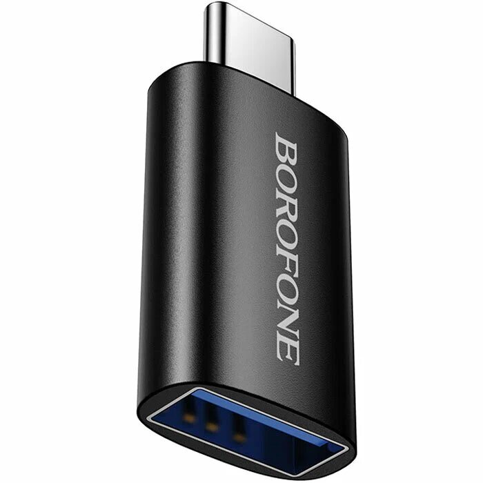 Адаптер переходник Borofone BV26, для iPad/iPhone, USB Type-C, черный/темно-серый
