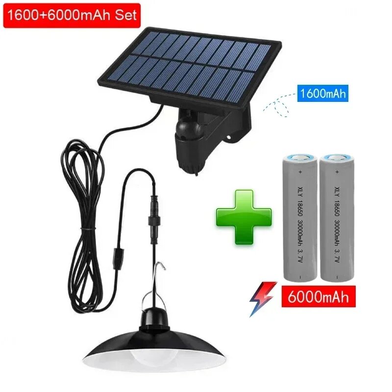 Солнечная подвесная лампа LED 2600/5000/6000 мАч с пультом 6000mAh SetA, White light