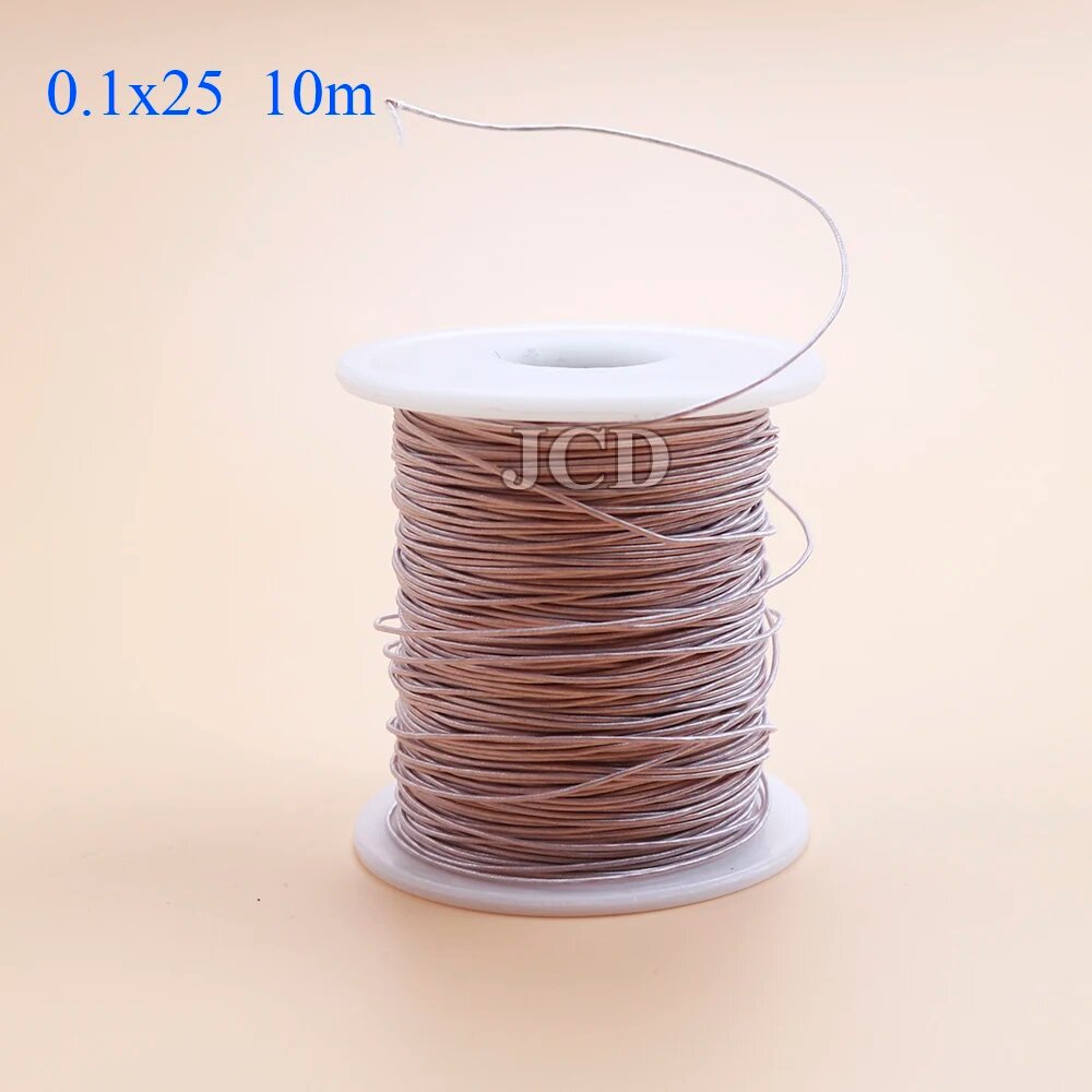 JCD Многожильный медный провод из полиэфирной пряжи 10 м 0.1x25 10m