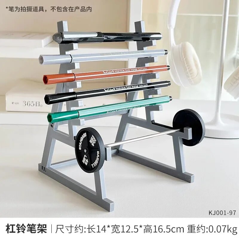 Подставка для приседаний, офисный декор, мини-стойка для штанги, держатель для ручек, настольный держатель с гирьками и штангами для любителей фитнеса, тяжелой атлетики