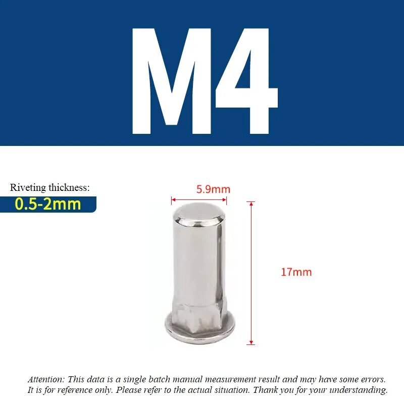 Гайки-заклепки М4-М12 из нержавеющей стали (304)M4--10Pcs