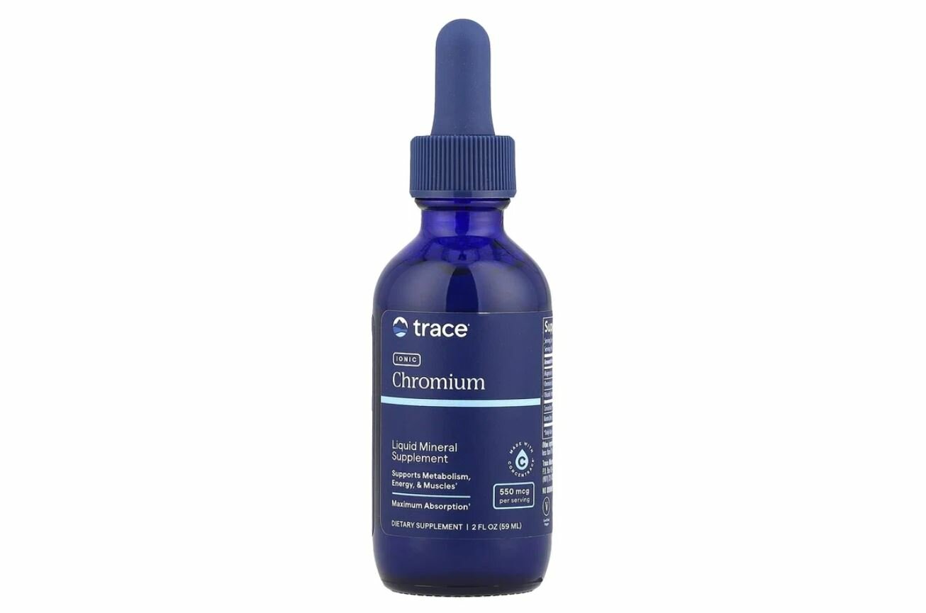 Trace Minerals, Ionic Chromium, Ионный хром, здоровый уровень сахара в крови, 59 мл