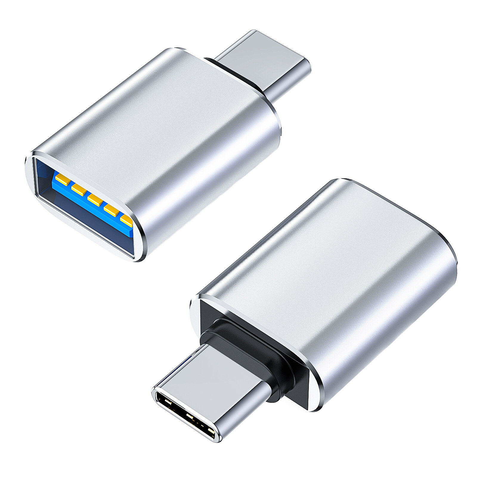 Подходит для OTG адаптер Apple адаптер typec к USB компьютер переключатель Typec вращается USB3.0 серебристый