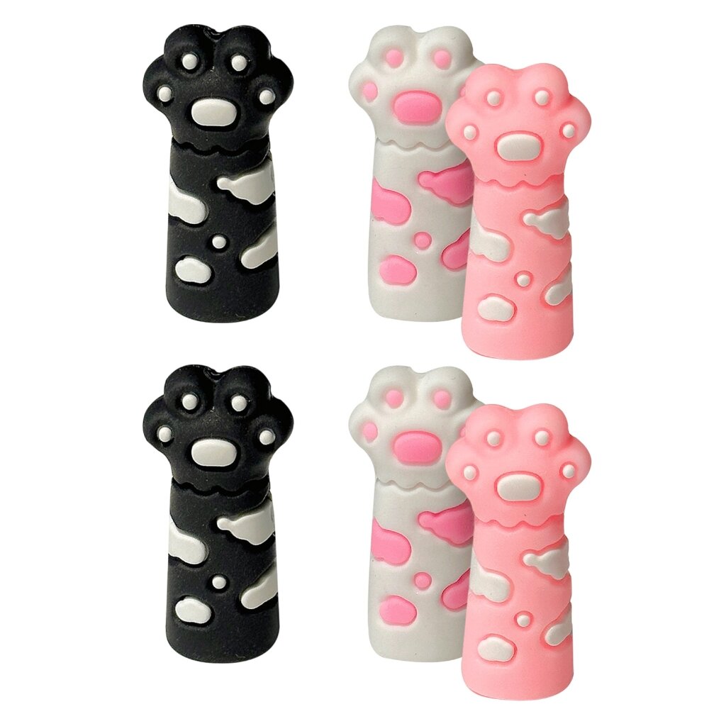 6 Шт Силиконовый Держатель Карандаш Extender Прекрасный Карандаш Ботворезы Кошачий Коготь Карандаш Кепки