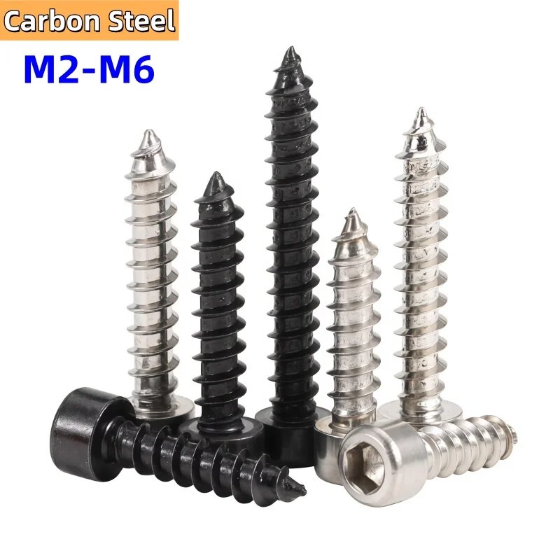 Саморезы черные M2 M3 M4 M5 M6 никелированные 8.8 для динамиков M3x6 -20pcs, Black