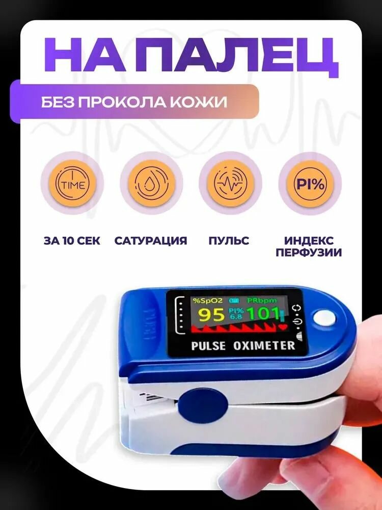 Датчик уровня кислорода в крови, синий