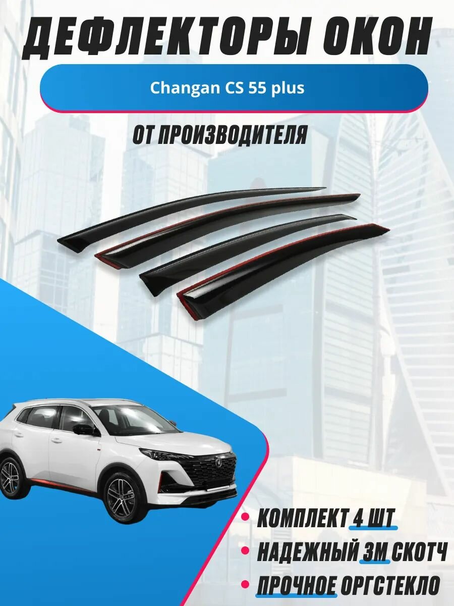 Дефлекторы для окон CHANGAN CS55 PLUS 2021- кроссовер