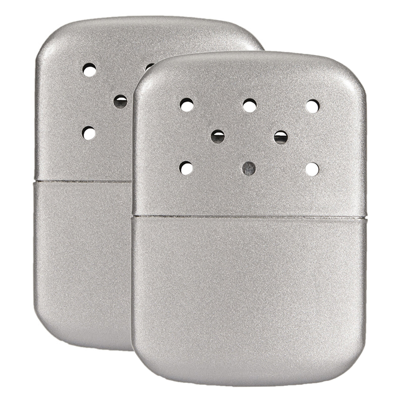 Наружный портативный металлический ручной обогреватель с чехлом для рыбалки, кемпинга, ходьбы, зимний мини карманный бензиновый ручной обогреватель, материал цинк-сплав, цвет серебристый, размер 10.5*7*2.2см, вес 75г, в комплект входят 1 обогреватель, 1