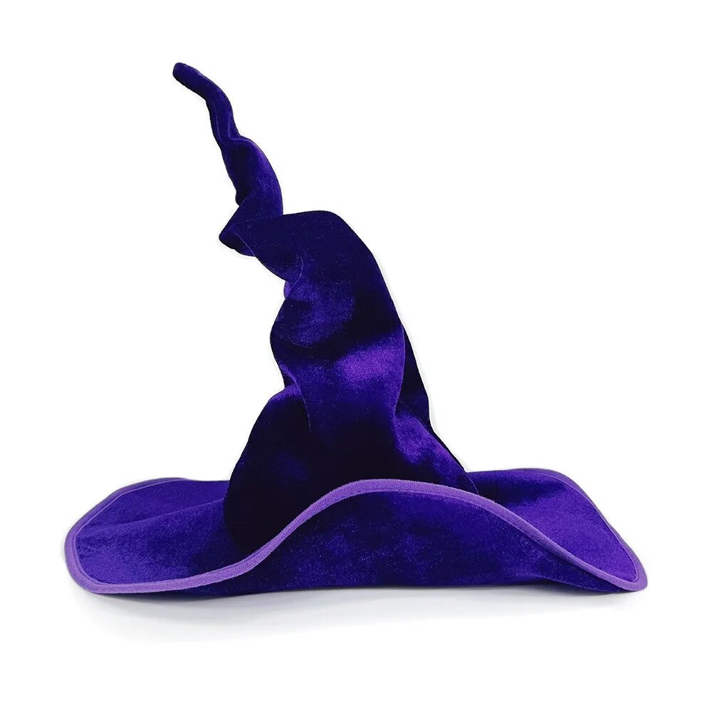 Портативная бархатная тканевая шляпа ведьмы на Хэллоуин, сетчатая шляпа ведьмы в Фиолетовый, Style3