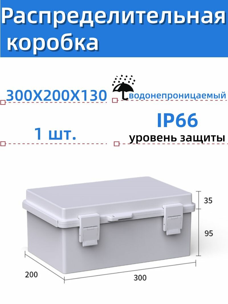 Распределительный щит пластиковый уличный ЩМПп 300х200х130 мм. IP65прозрачная дверь