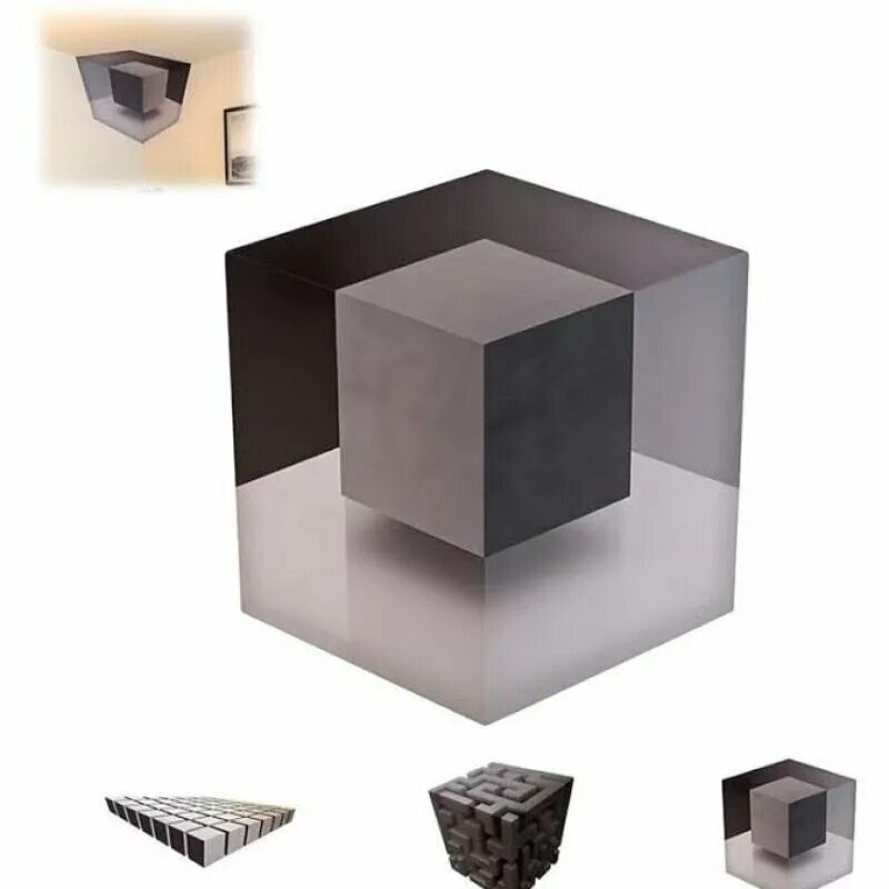 3d куб наклейка на стену