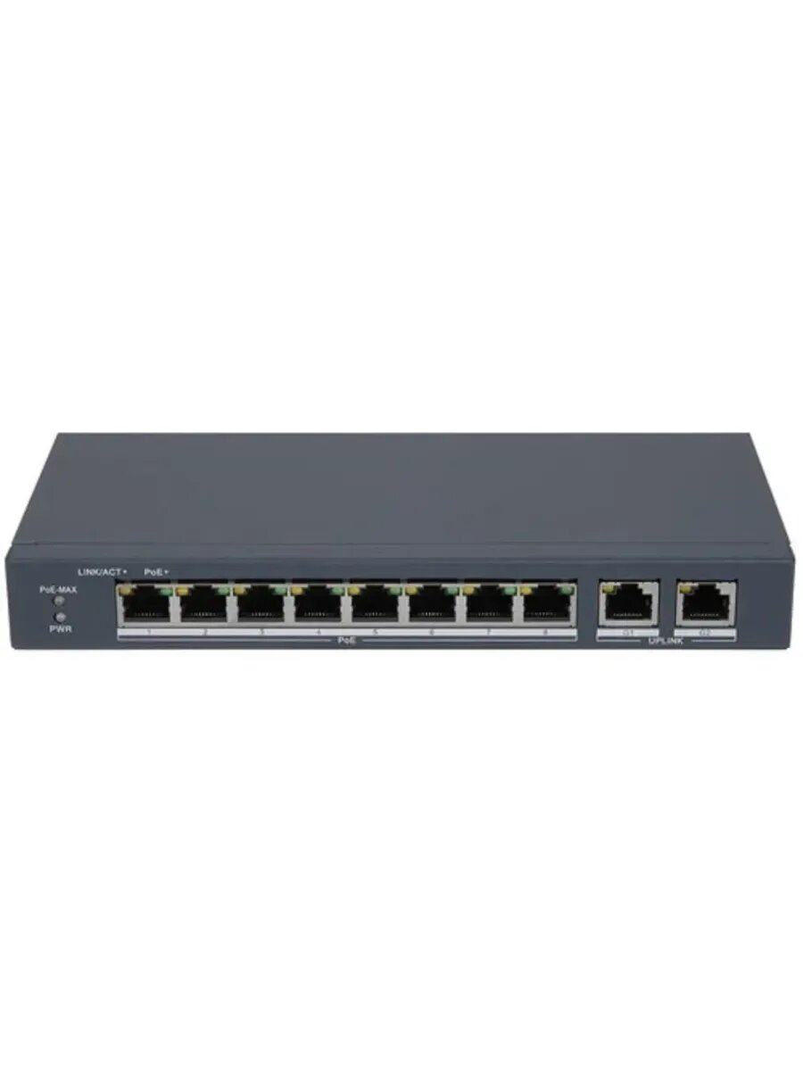 Неуправляемый PoE-коммутатор DS-S1008P 8x100Mb 2G 8PoE+ 60W