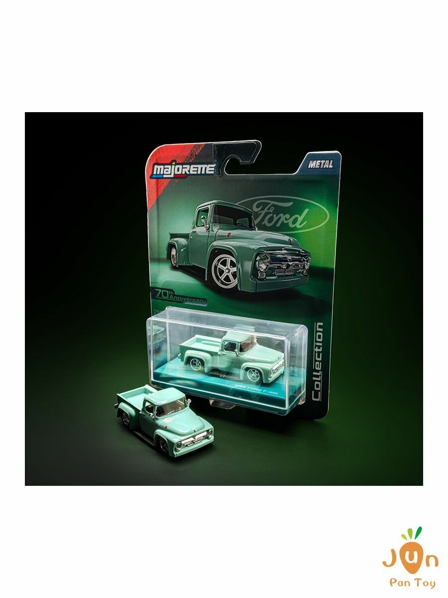 Majorette Wave 4 1956 Ford F-100 / Игрушечная машинка, корпус из сплава в соотношении 1:64, светло-мятно-зеленая краска, изысканные детали, подходит для коллекции или подарка.