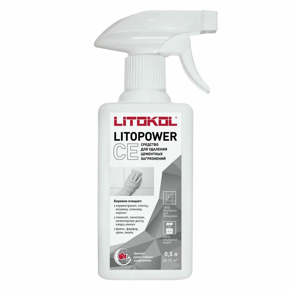 Очиститель остатков цементных растворов LITOKOL литопауэр СЕ/LITOPOWER CE, 0,5 л