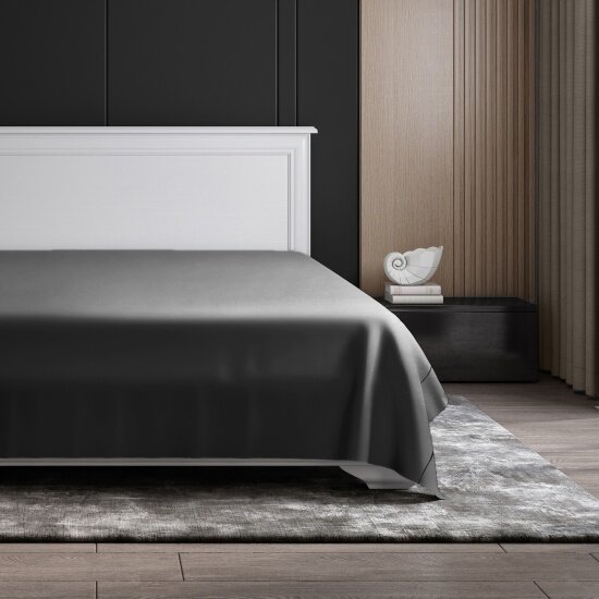 Простыня классическая Soft Silver 260х270 см King Size Серый космос (графитовый), 925452