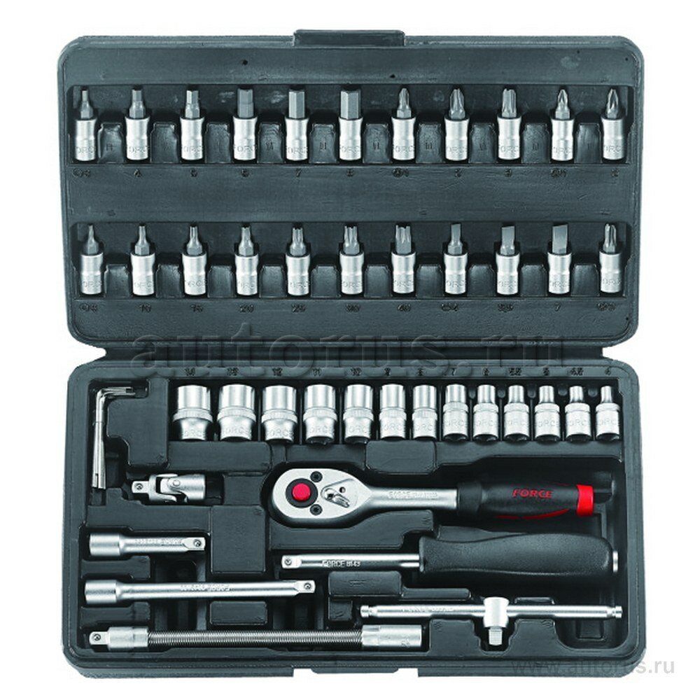 Набор инструментов 1/4 с 6-гр sl головками 46пр. force 2462-7