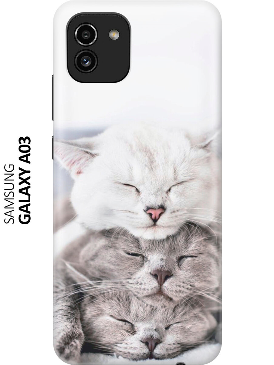 Силиконовый чехол Три кота на Samsung Galaxy A03 / Самсунг А03