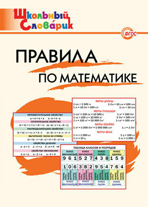 Правила по математике. ФГОС