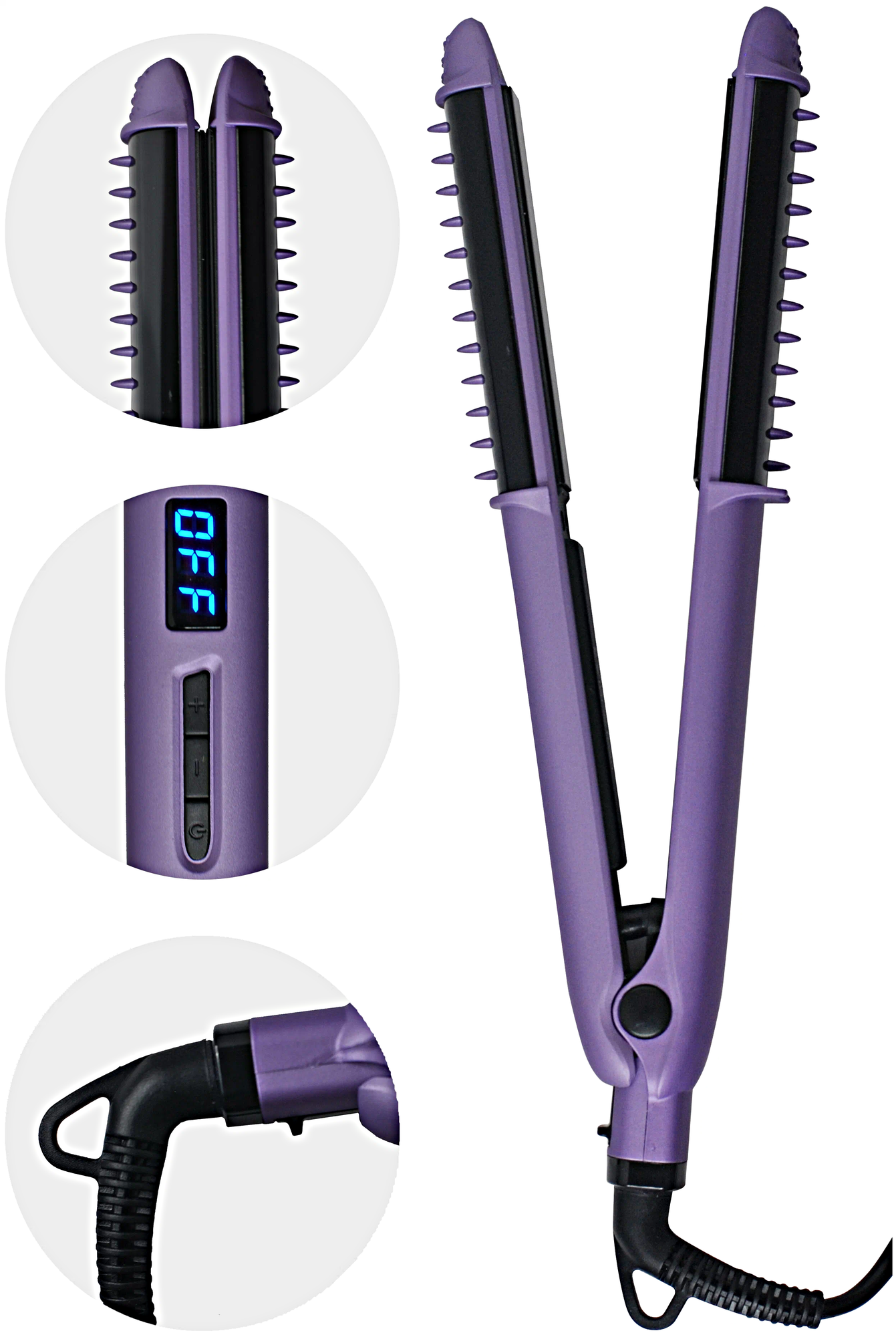 Профессиональная плойка для волос Rozia, Выпрямитель для волос, Утюжок, Щипцы для завивки Rozia, Фиолетовый