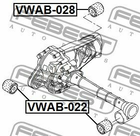 Сайленблок подушки дифференциала, VWAB028 FEBEST VWAB-028