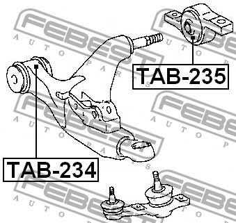 Сайлентблок подвески комплект, TAB234 FEBEST TAB-234