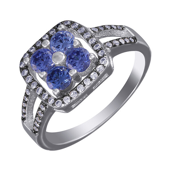 Кольцо, серебро, 925 проба, фианит