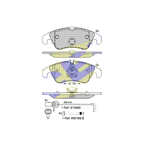 ICER 181862 (4G0698151 / 4G0698151D / 4G0698151L) 181862 колодки дисковые передние\ Audi (Ауди) a4 3.0tdi quattro / 3.2fsi