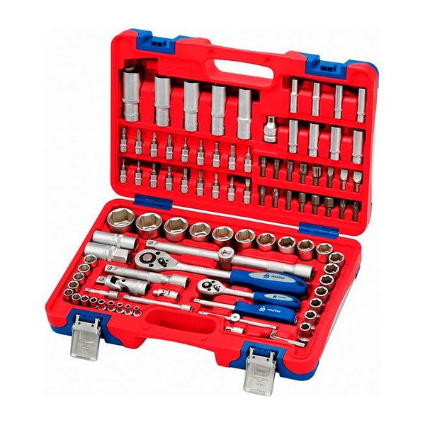 Мастак 01-094C набор инструмента 94 предмета 1 / 4 и 1 / 2dr головки 6 граней\