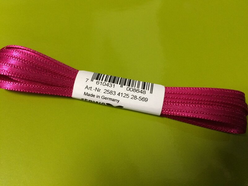 Лента декоративная атласная тёмно-розовая, моток 3 мм х 3 м , STEWO Швейцария