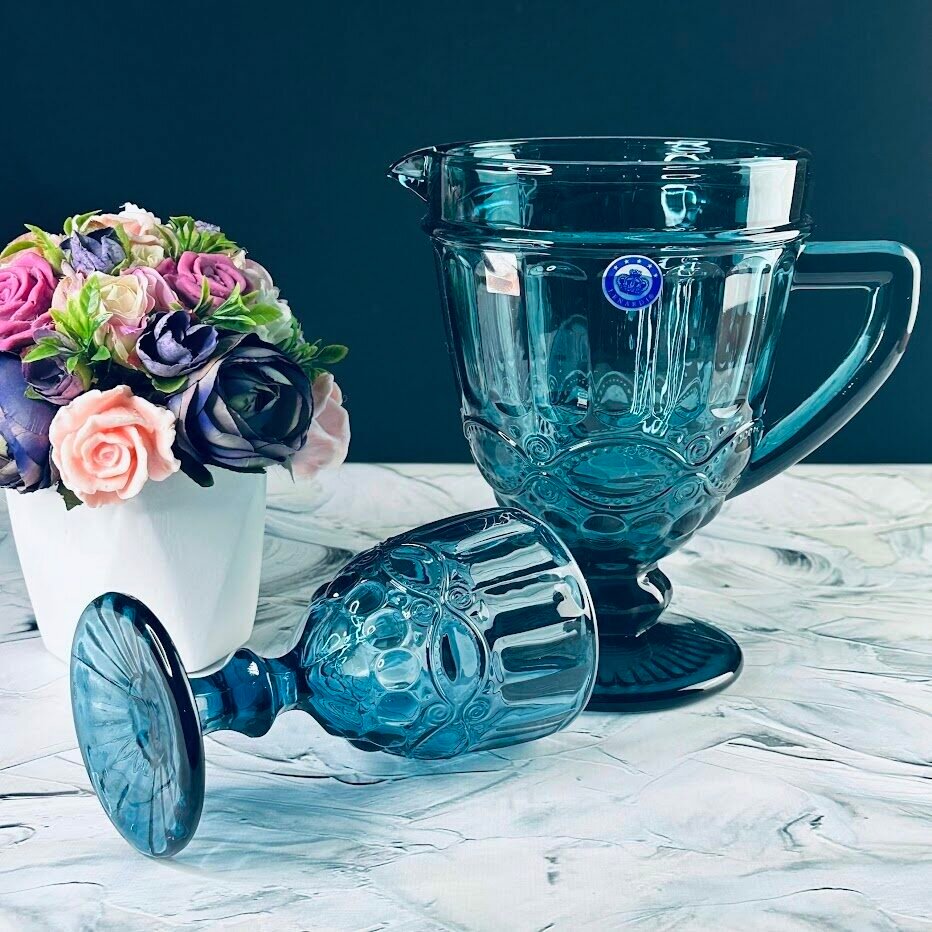 Набор графин и 6 бокалов 250 мл Синий