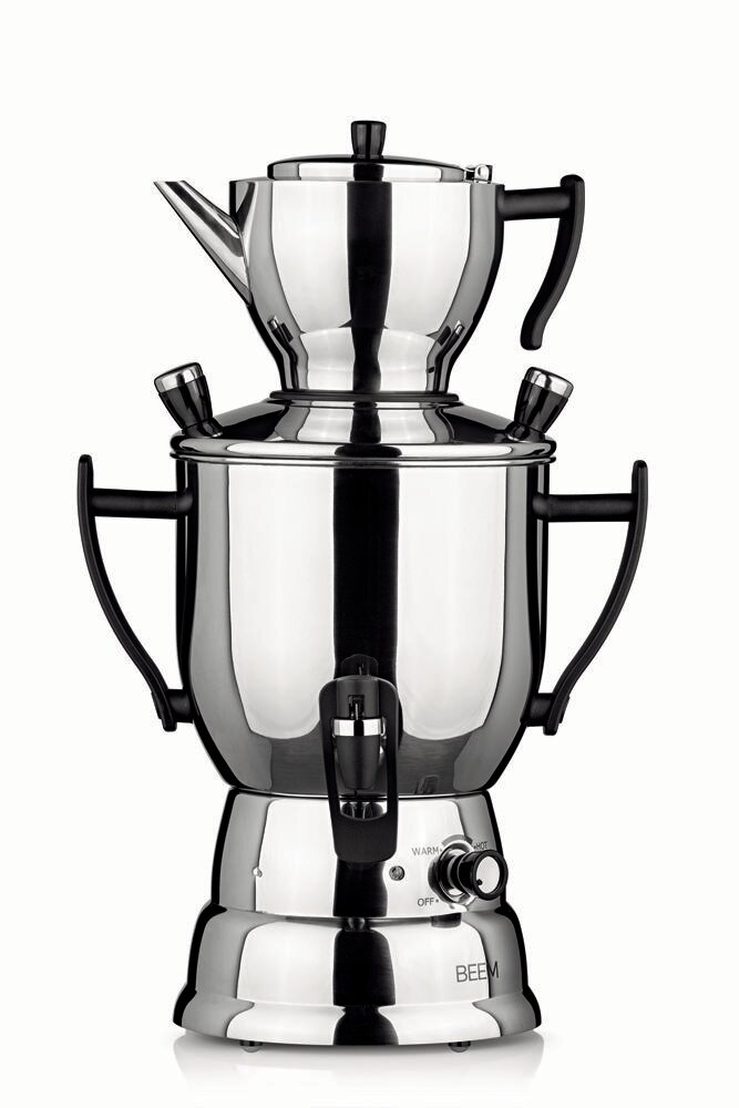 Самовар электрический с чайником с автоотключением BEEM 2017, 3 л, 1500 Вт, нержавеющая сталь, цвет хром