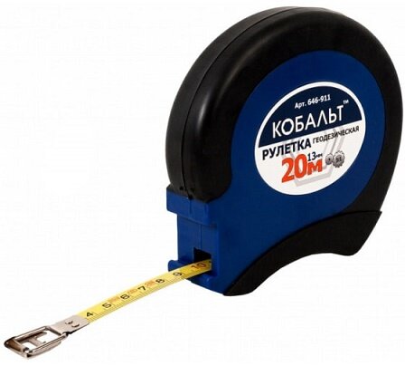 Рулетка геодезическая кобальт (20 м; 13 мм)