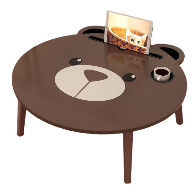 Детский столик для еды MyPads, планшета, для рисования, многофункциональный столик на 58см, складной компактный, тематика мишка, коричневый