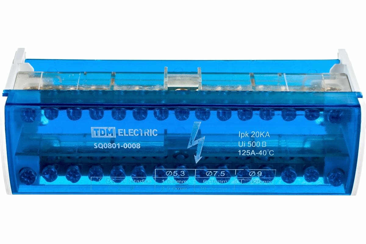 Блок распределительный/шина нулевая, EDB-215 2p, L+PE/N, 125A