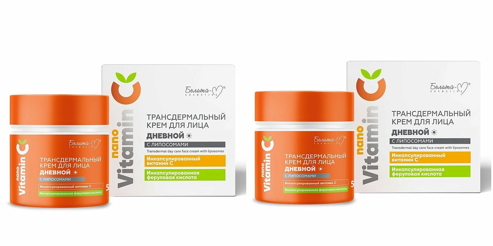 Белита-М NanoVitamin С Трансдермальный Крем для лица дневной с липосомами, 50 г, 2 уп.