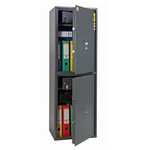 Сейф офисный ONIX NTL-62MS/62MS, ключевой замок, 2 отделения, в каждом полка и трейзер