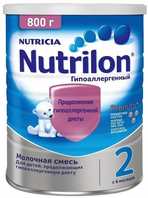 NUTRILON Гипоаллергенный 2 (800г) Смесь {с 6 мес} снижает риск развития Аллергии 800г.