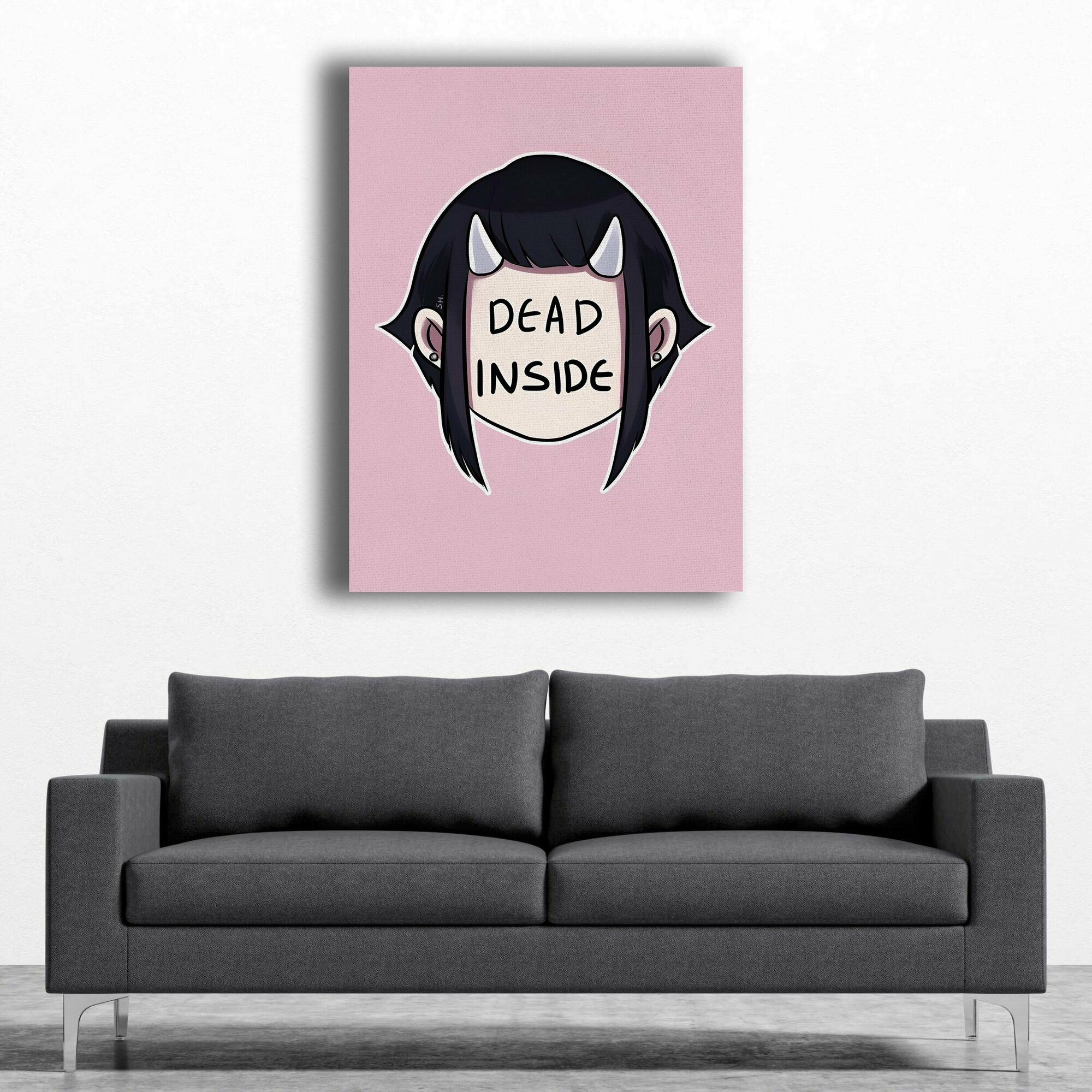 Интерьерная картина на холсте / dead inside / zxc 50*70