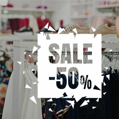 Наклейка на витрину и стекло «Sale -50%»