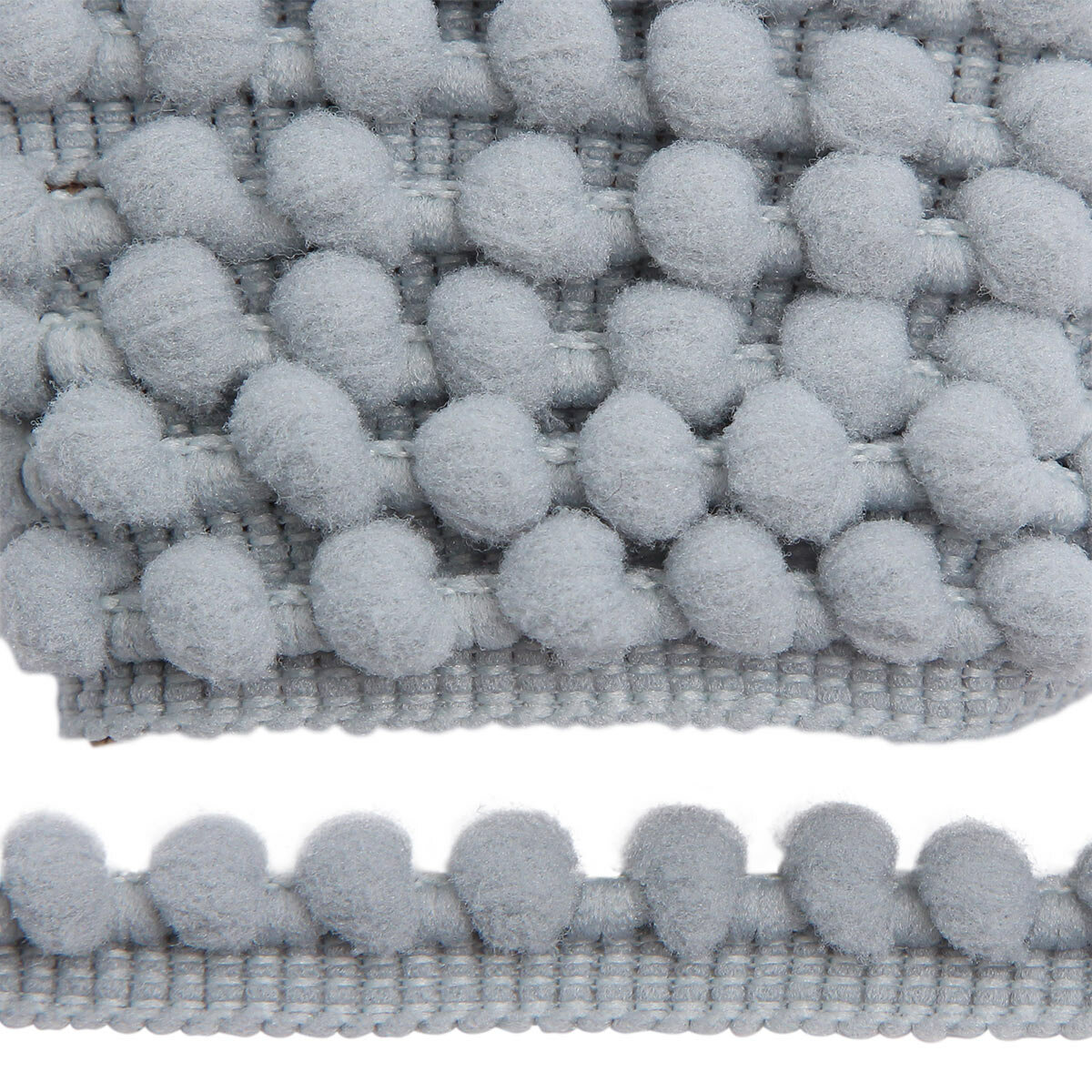 Лента декоративная для творчества с помпонами, 5мм*2м (серый)