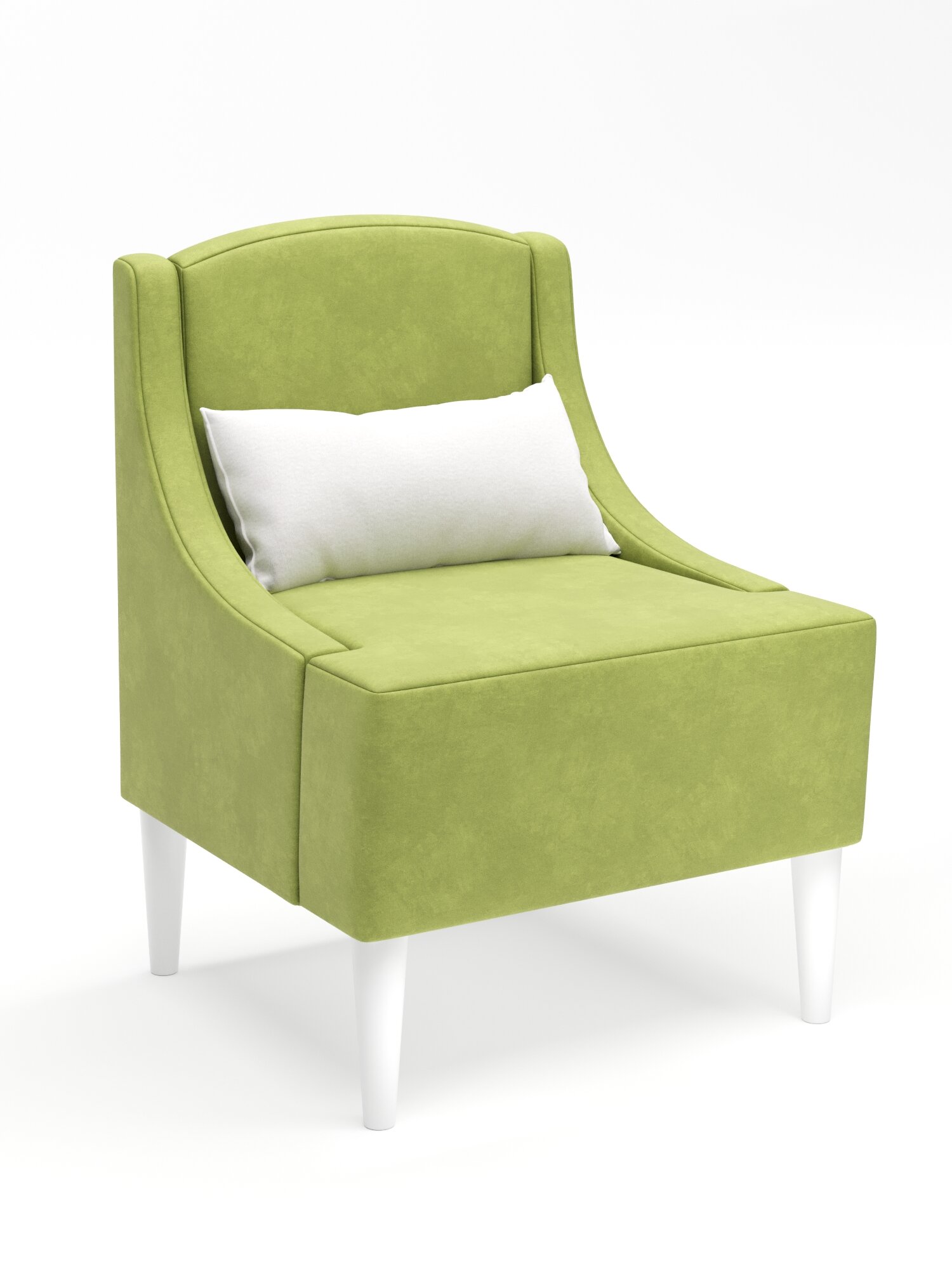 Кресло мягкое MONOFIX лотти велюр для отдыха в комнату, на балкон, оливковый (№11)