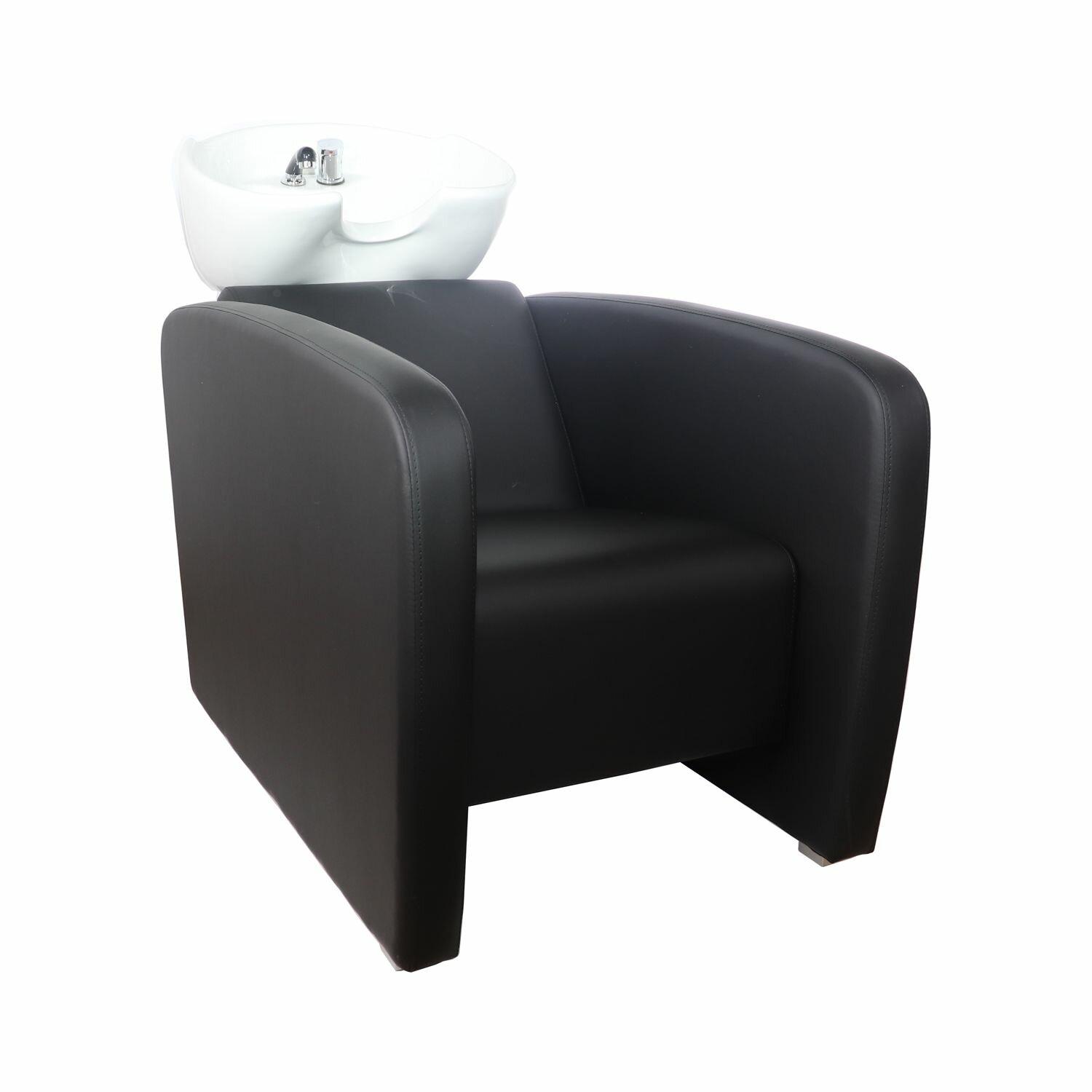 Парикмахерская мойка "Стоун", черный - белая глубокая раковина