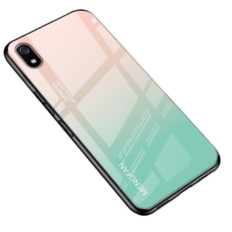 Чехол-бампер Чехол. ру для Xiaomi Redmi 7A стеклянный из закаленного стекла с эффектом градиент зеркальный блестящий переливающийся зеленый
